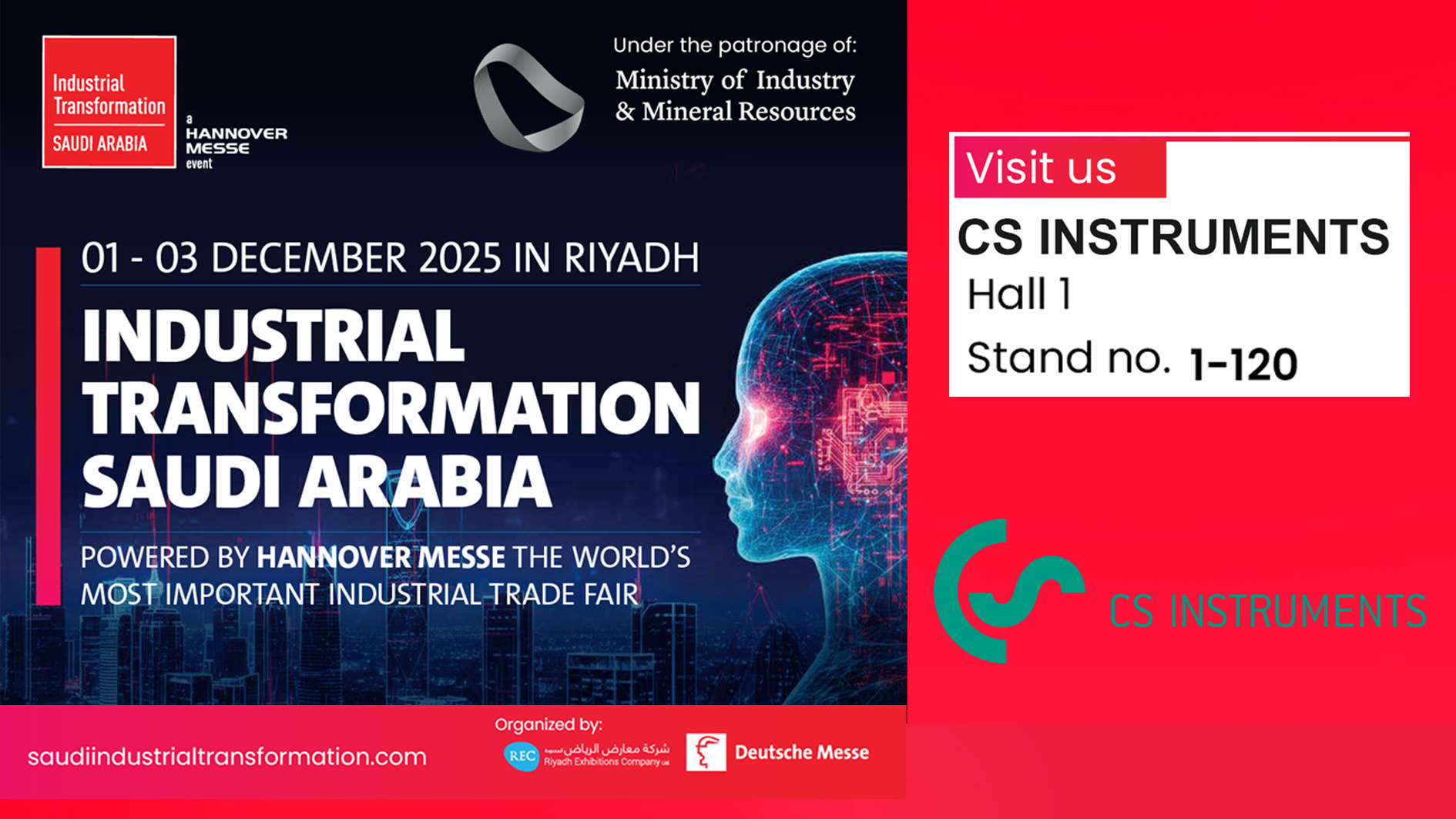 CS INSTRUMENTS at INDUSTRIAL TRANSFORMATION SAUDI ARABIA– We'll be there! | CS INSTRUMENTS